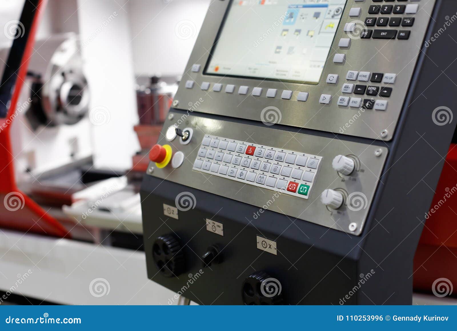 Control Panel of the CNC Machining Center Stock Photo - Image of chuck ...