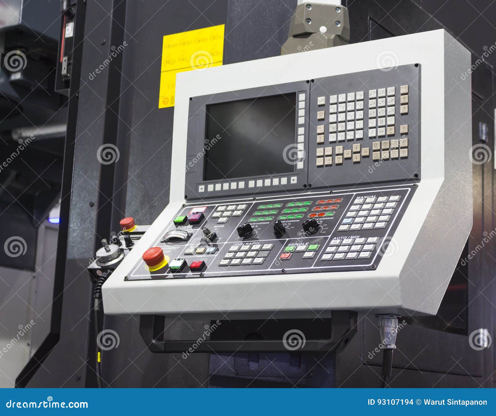 Control Panel of Cnc Machining Center Stock Photo - Image of push ...