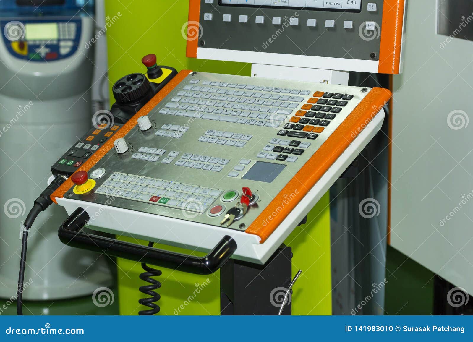 Control Panel of Cnc Machining Center at Workshop Stock Photo - Image ...