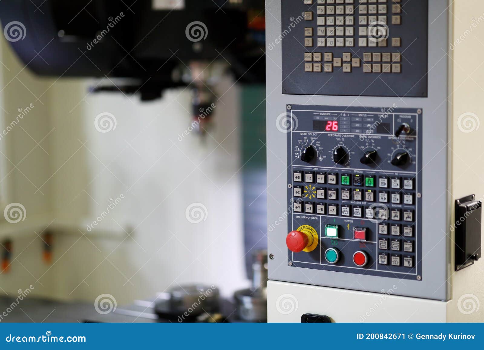 Control Panel of CNC Milling Machining Center Stock Image - Image of ...