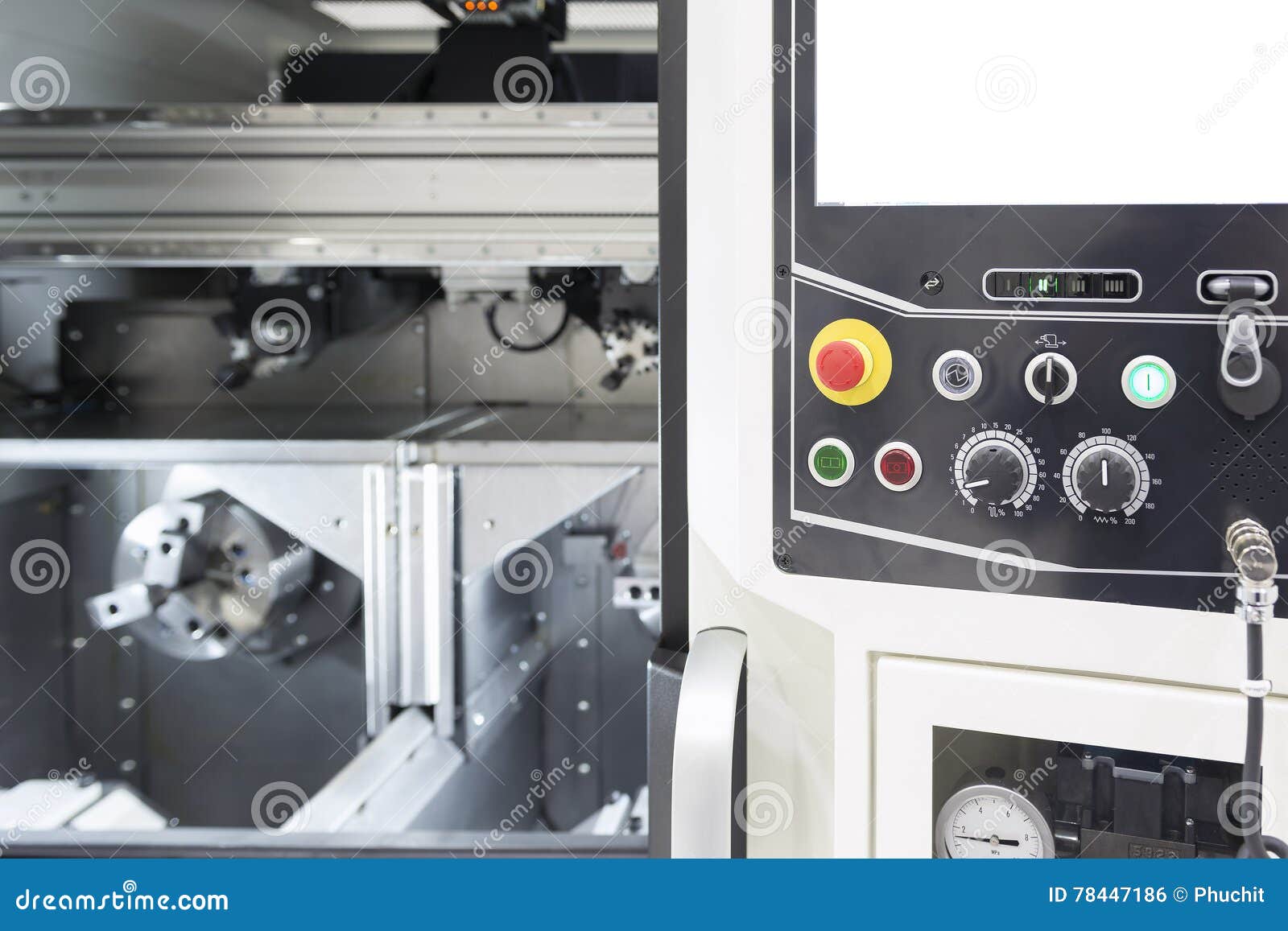 The Control Panel of CNC Turning Machine Stock Photo - Image of ...