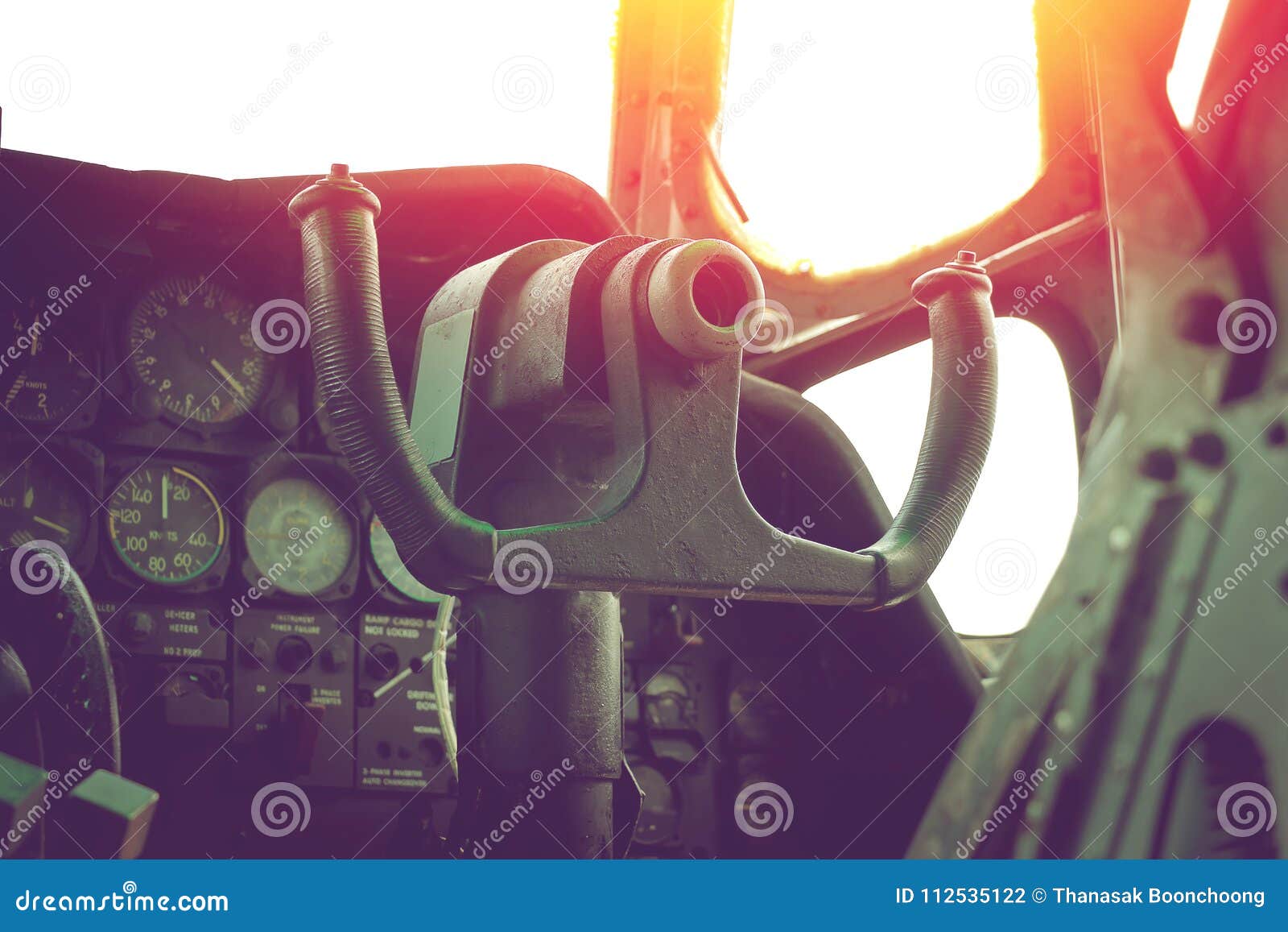 Control Panel in Cockpit of Old Military Airplane Editorial Photography ...