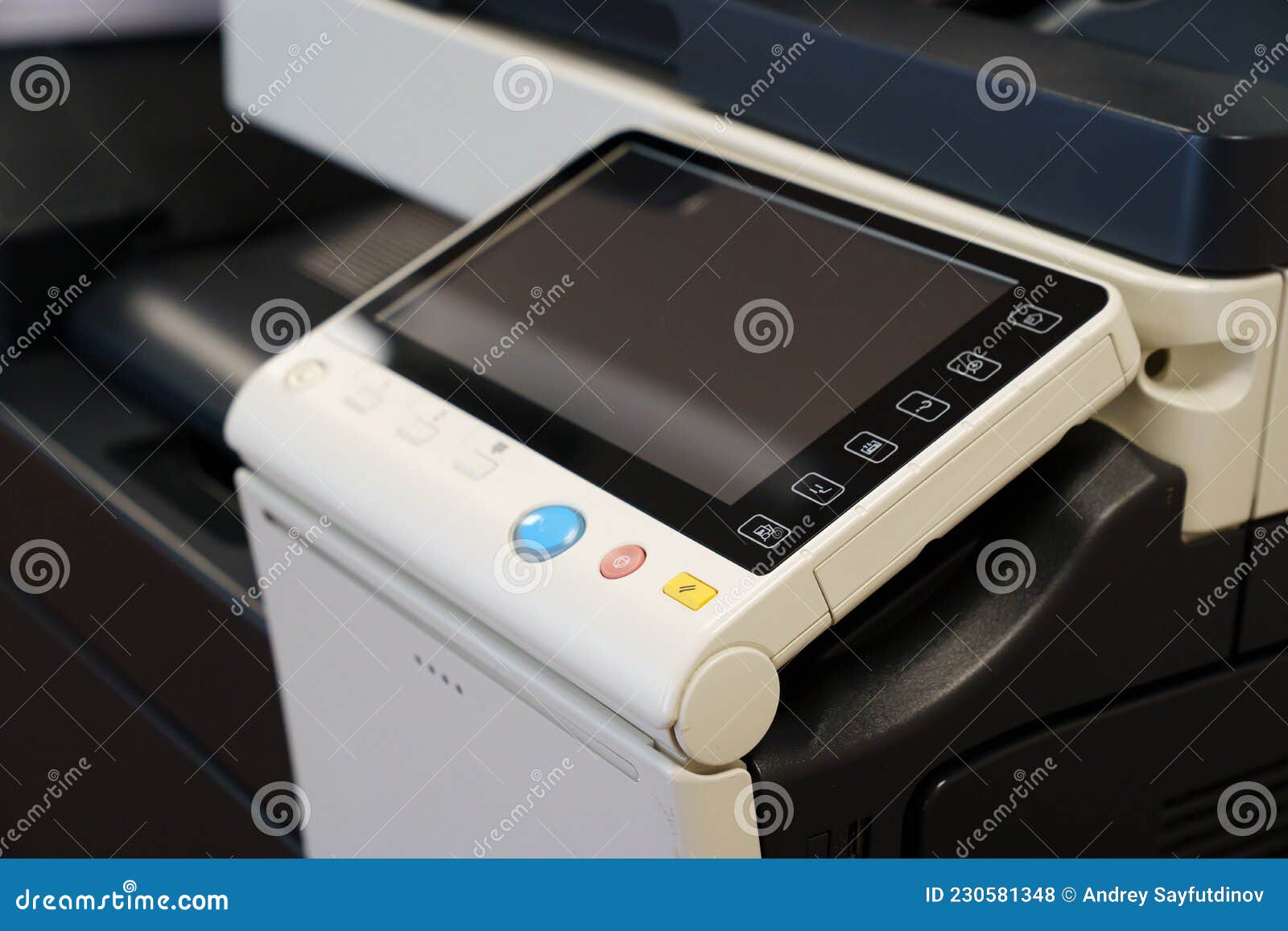 Control Panel of Color Laser Printer with Display. Equipment for Office ...