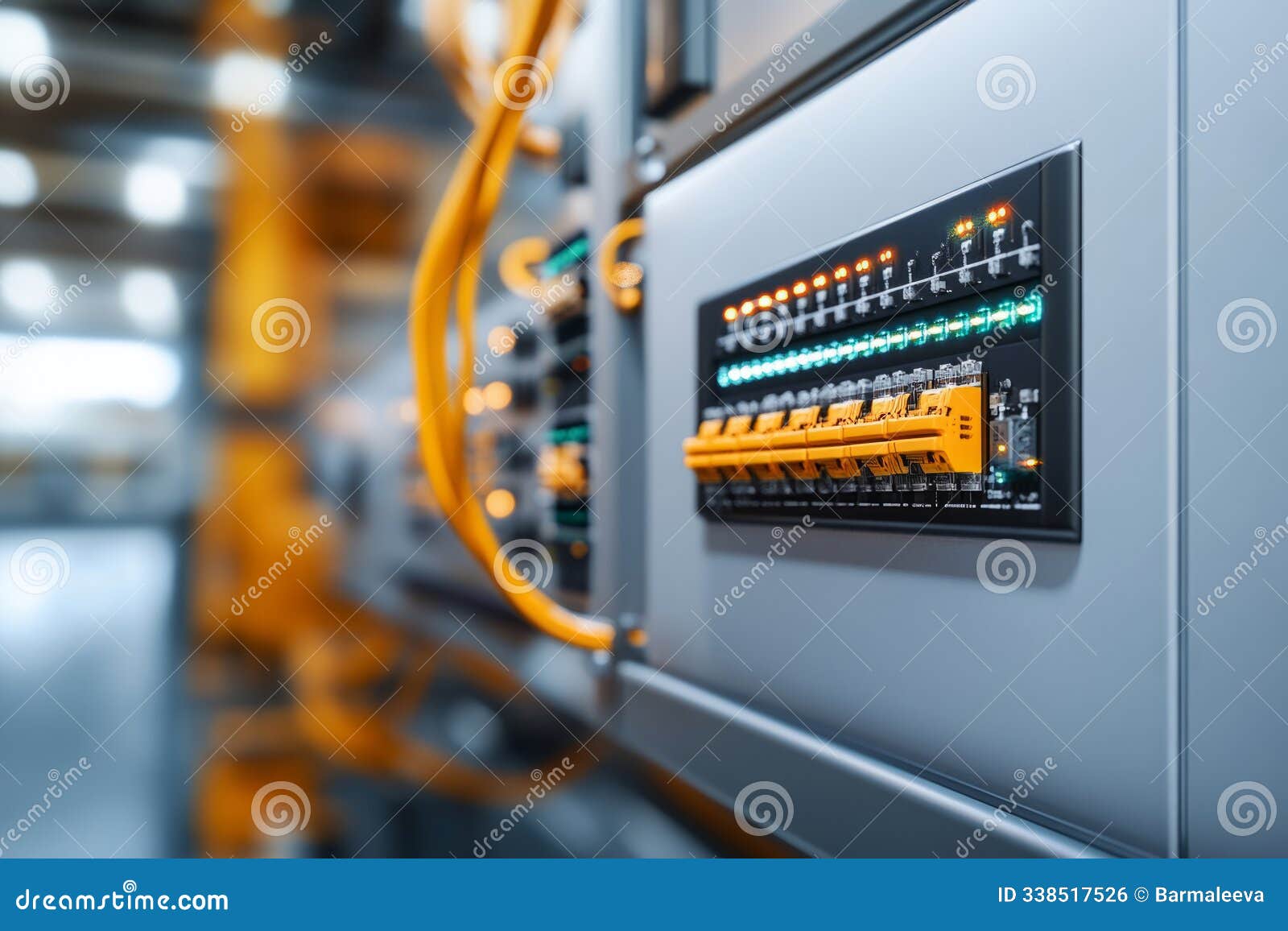 Control Panel with Colored Switches and Indicator Lights. Engineering ...