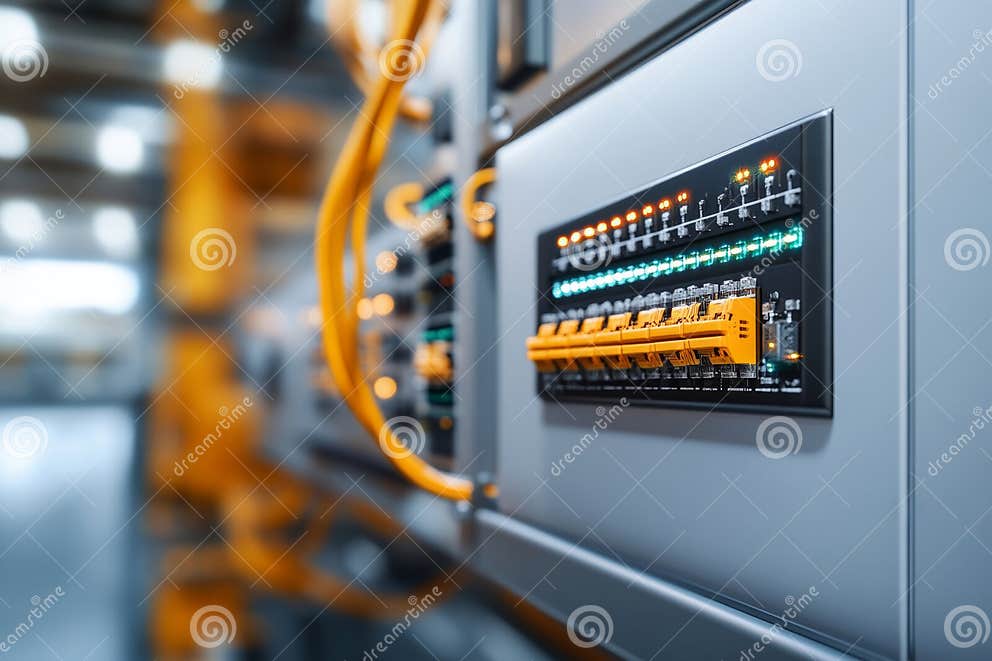 Control Panel with Colored Switches and Indicator Lights. Engineering ...