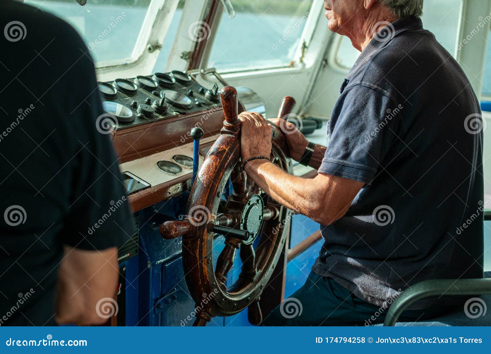 Small Boat Control Panel and Rudder Editorial Stock Photo - Image of ...