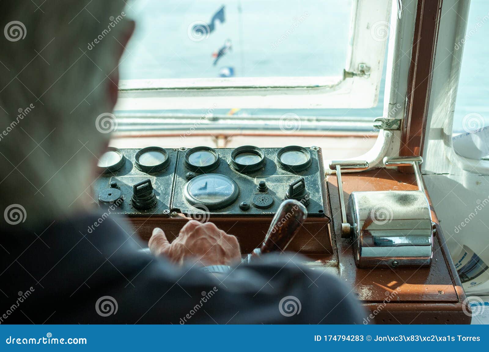 Small Boat Control Panel and Rudder Stock Image - Image of steering ...