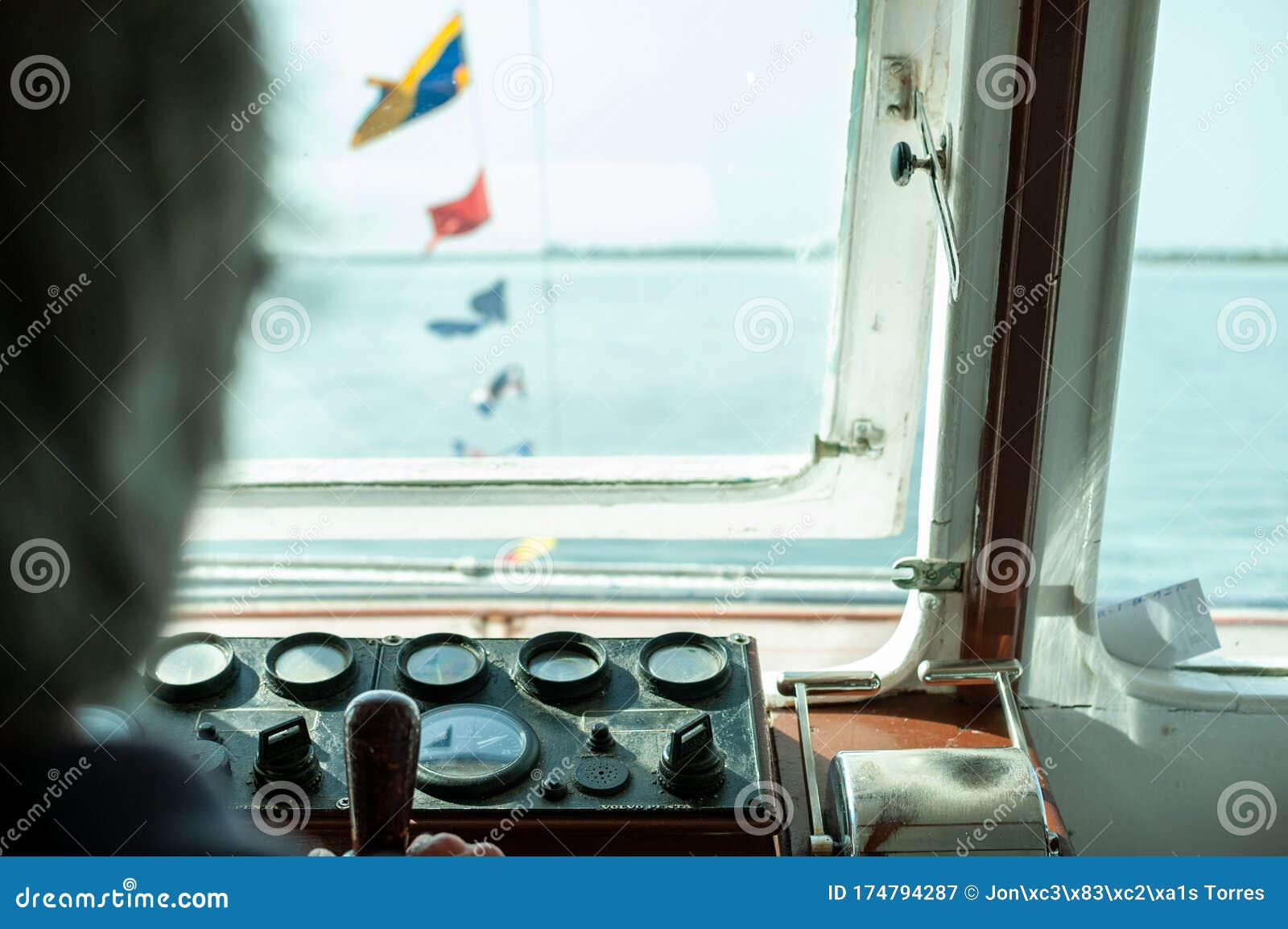 Small Boat Control Panel and Rudder Stock Image - Image of sitting ...