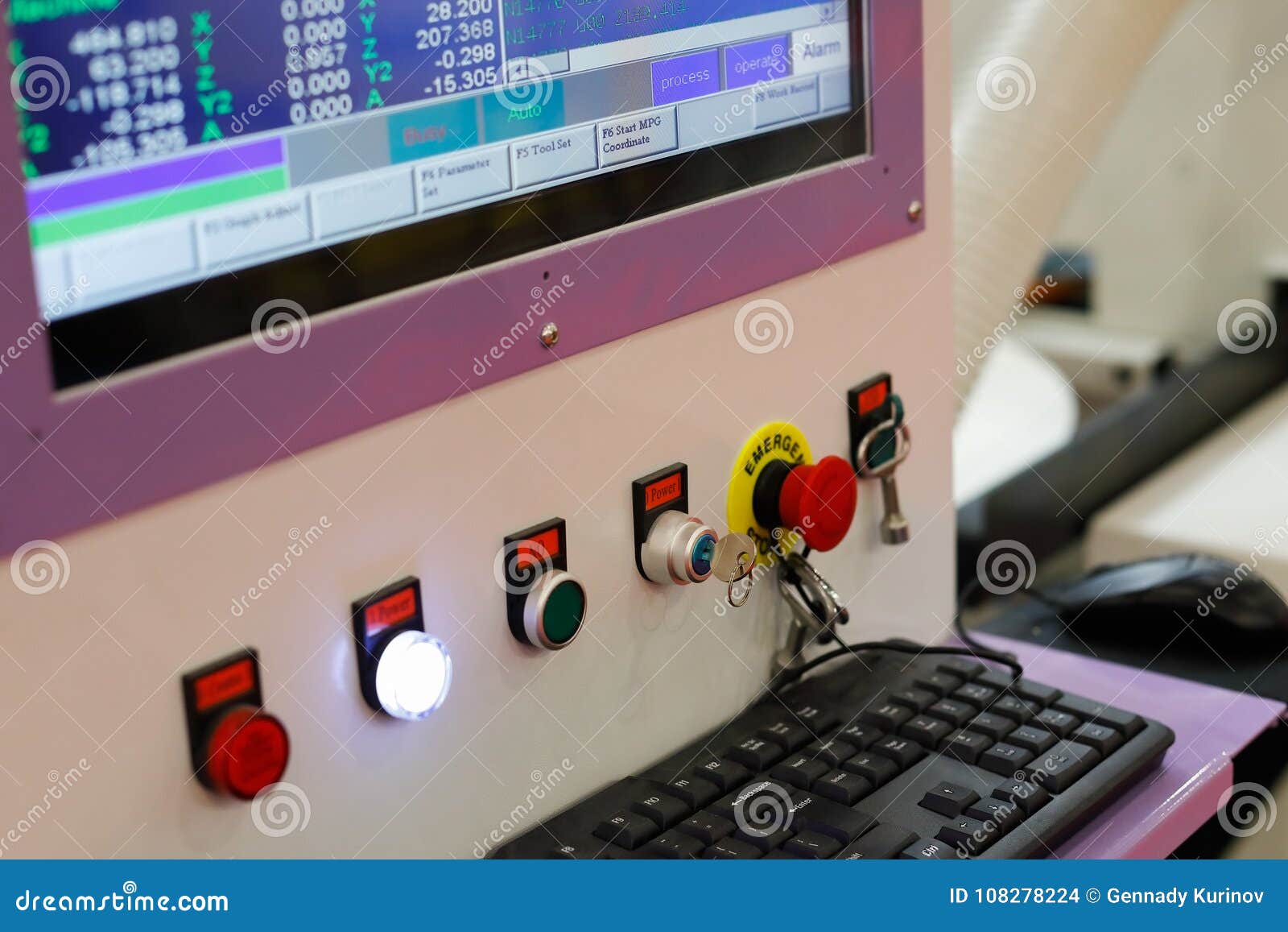 Control Panel of a Computer Controlled Machine Stock Photo - Image of ...