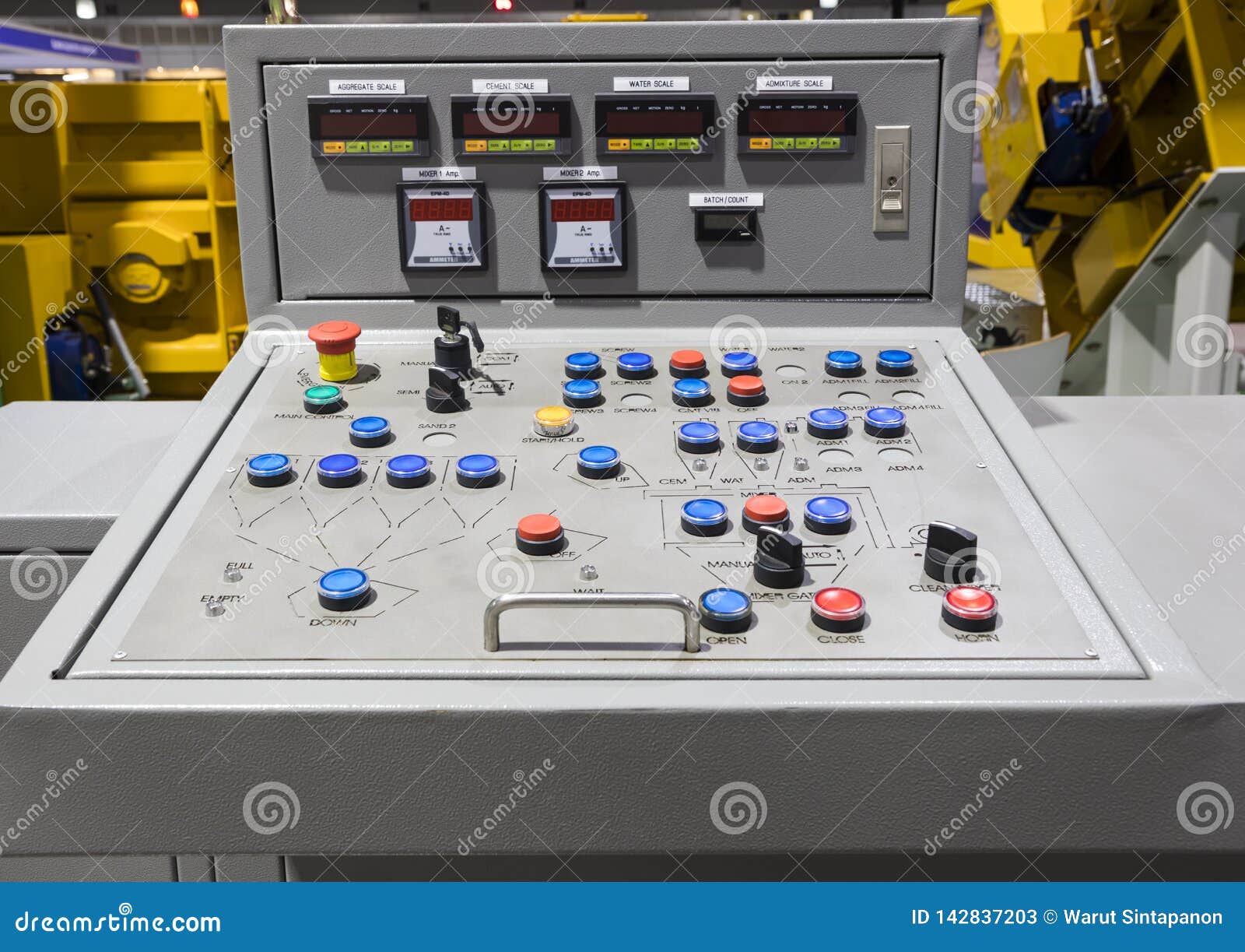 Control Panel for Concrete Mixing Plant Stock Image - Image of display ...