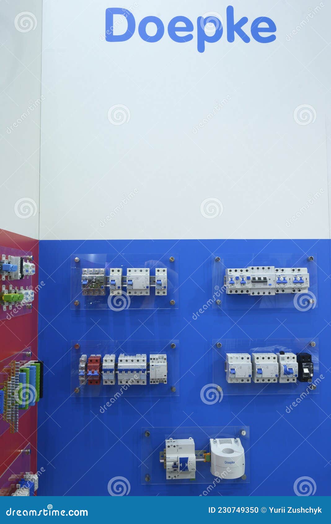 Control Panel Connection Terminals, Electrical Strips Set on Stand ...