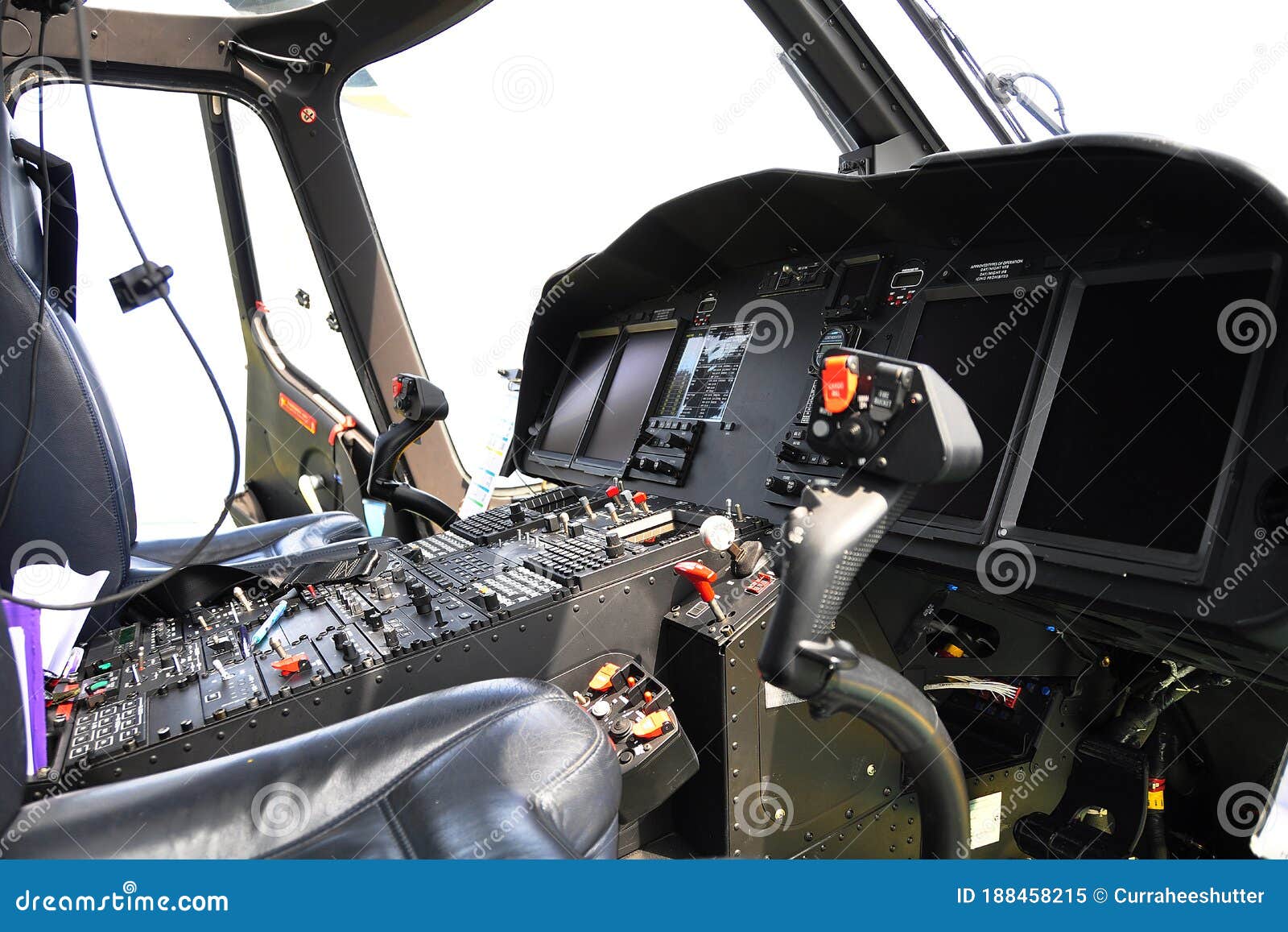 Control Panel and Control Equipment of Plane in Cockpit. Plane Cockpit ...