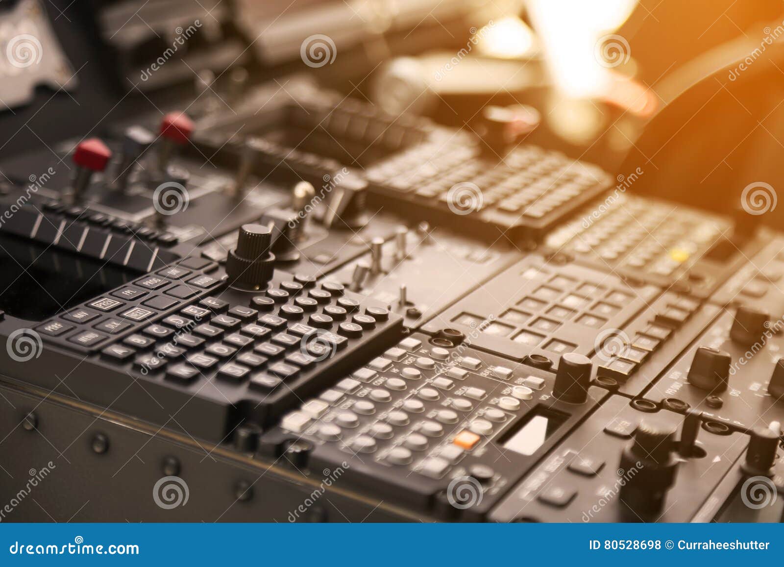 Control Panel and Control Equipment of Plane in Cockpit. Plane Cockpit ...