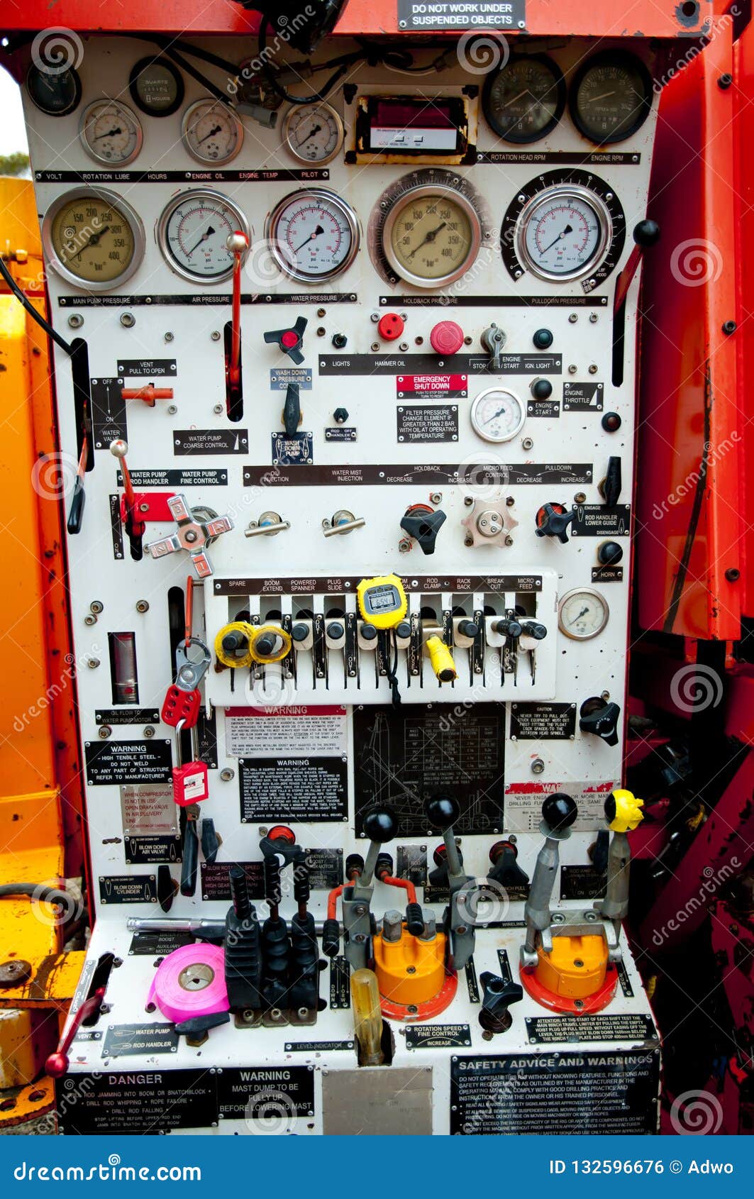 Control Panel stock photo. Image of drilling, rock, hydraulic - 132596676