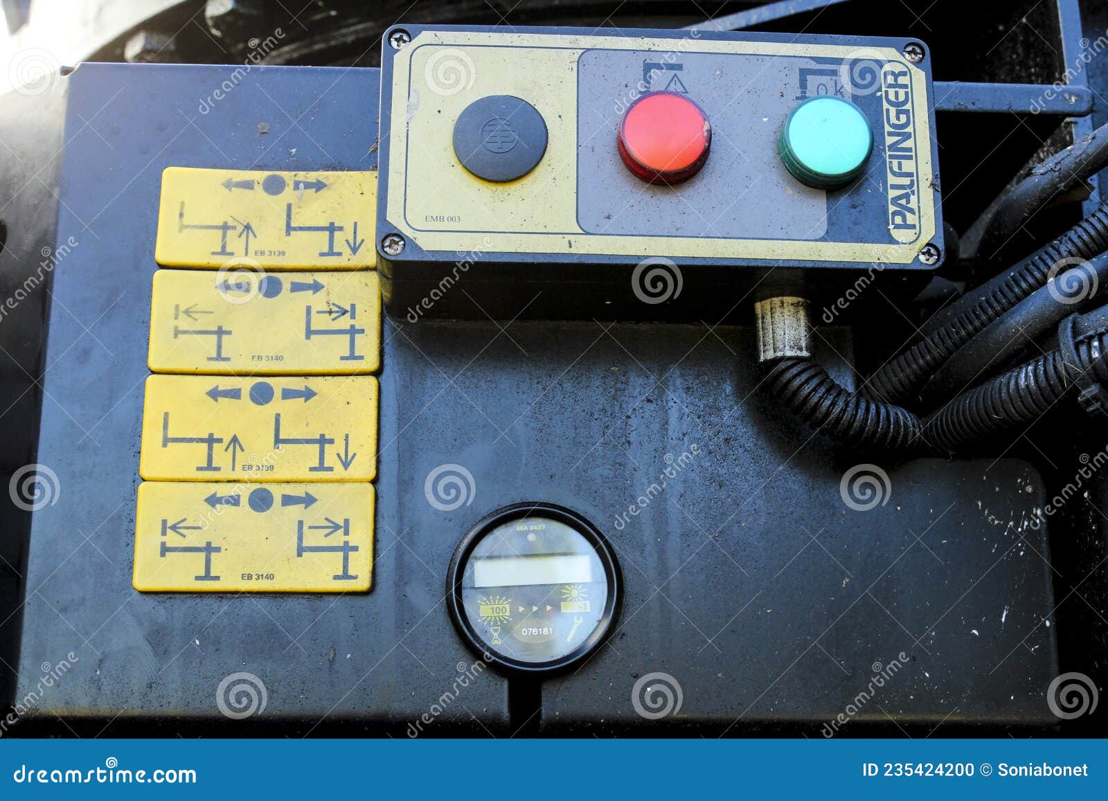 Crane Control Panel In The Driver`s Cab Of A Car Crane Editorial Image ...