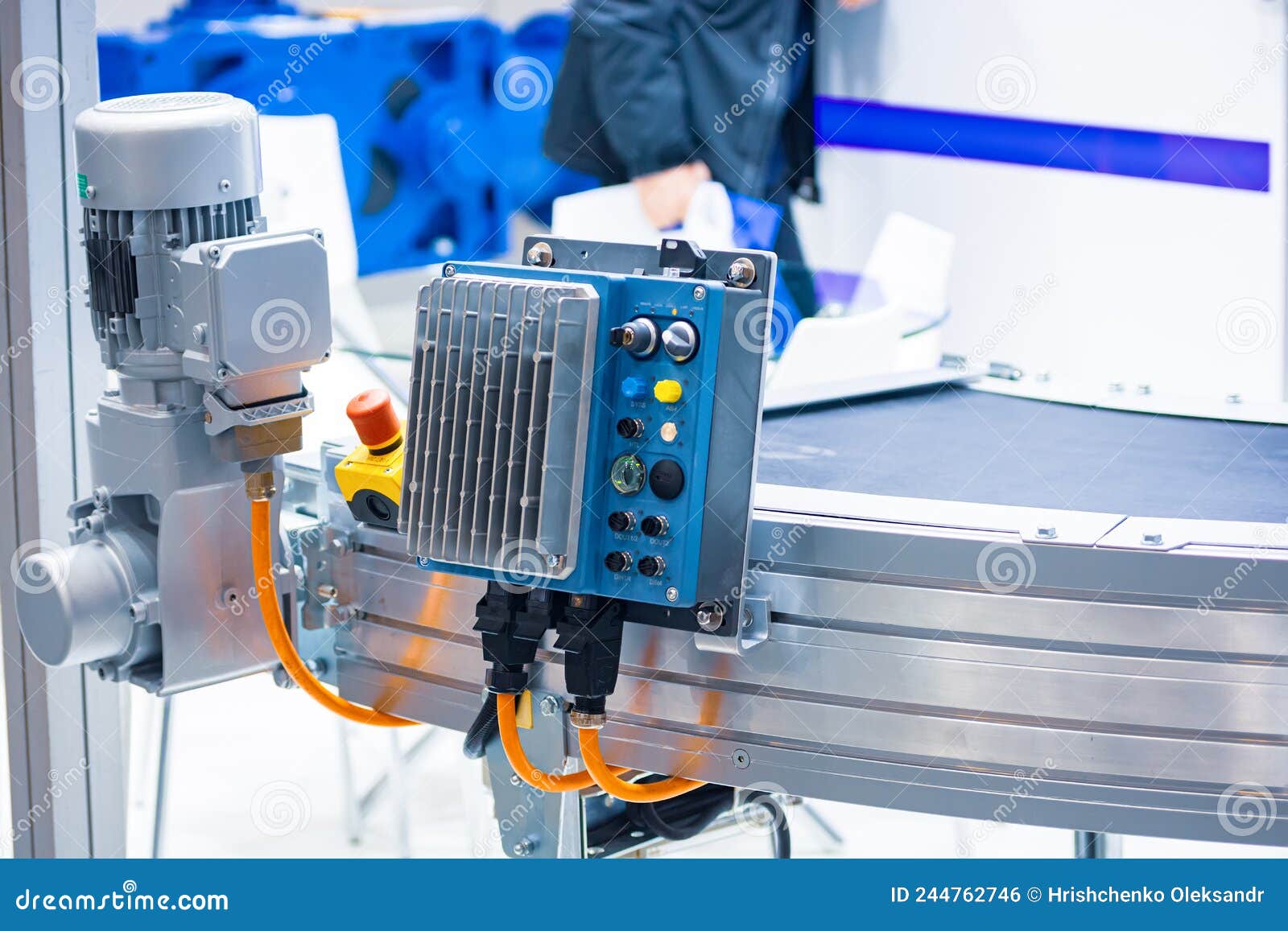 Control Panel Curve Belt Conveyor with a Nominal Widths Stock Photo ...
