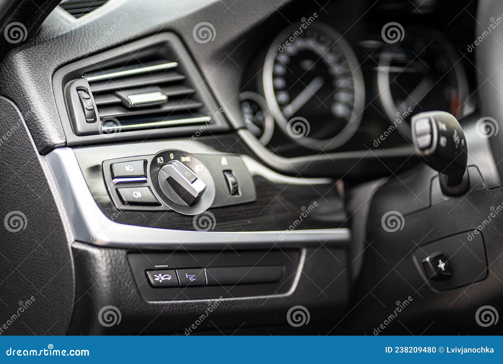 Control Panel Dashboard Car Fragment. Automatic Transmission Gear Shift ...