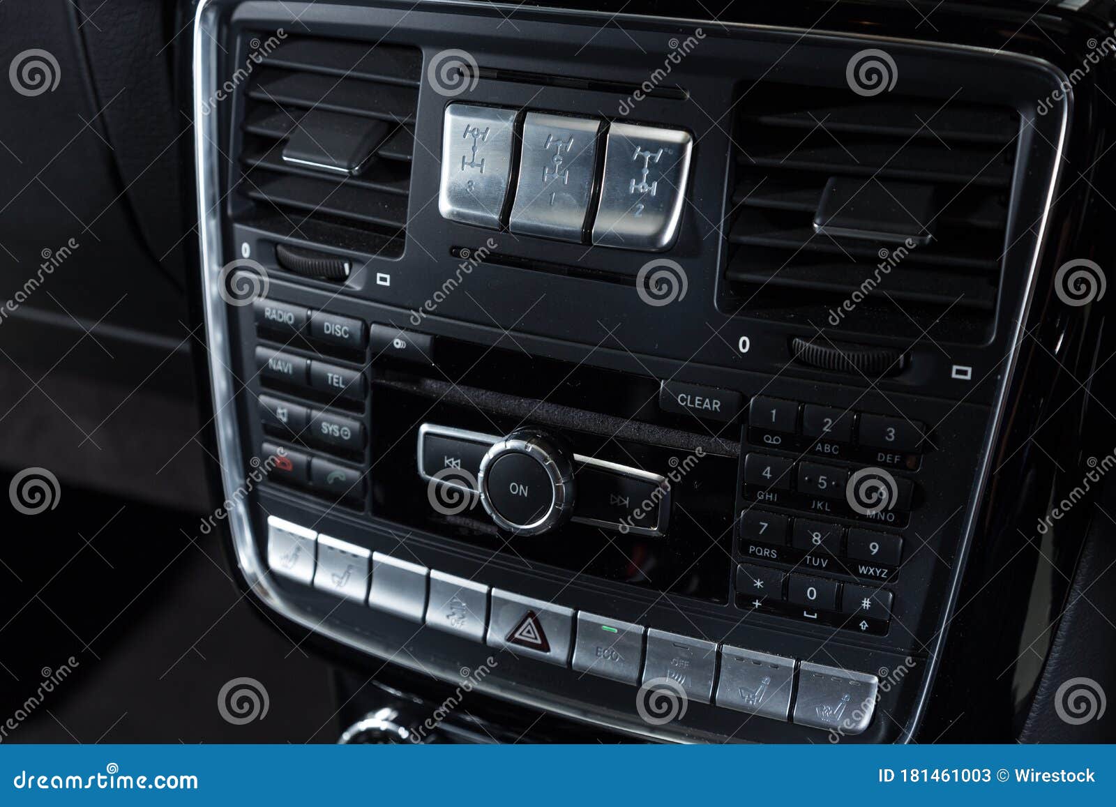 Control Panel Details of a Luxury Car with Black Interior Stock Image ...
