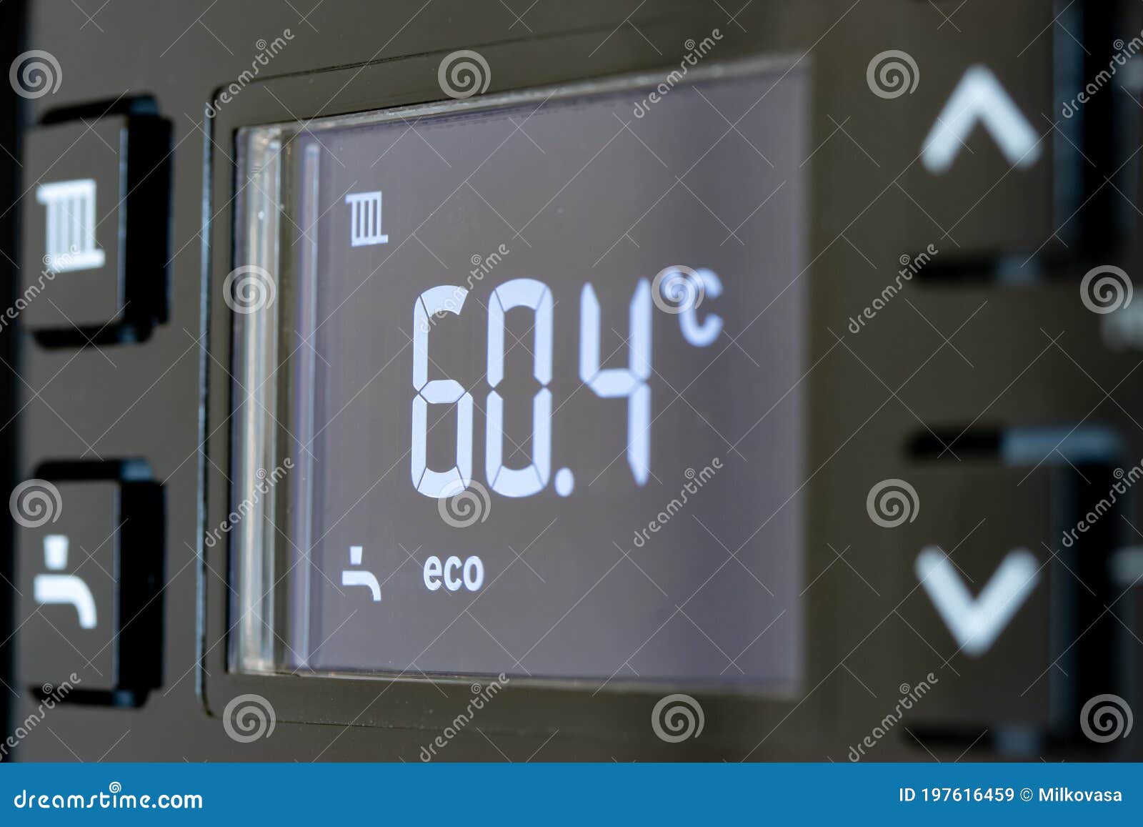 Control Panel with Display of the Working Gas Boiler for Hot Water and ...