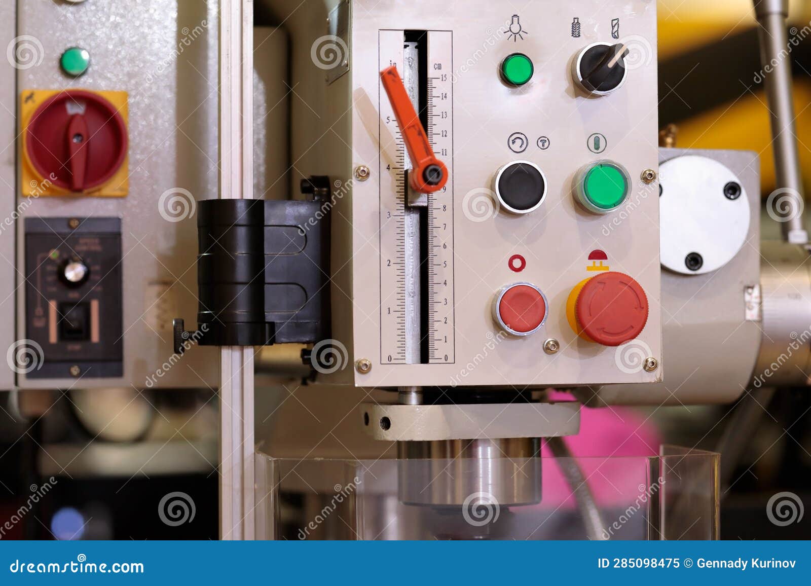 Control Panel of Drilling and Tapping Machine Stock Image - Image of ...