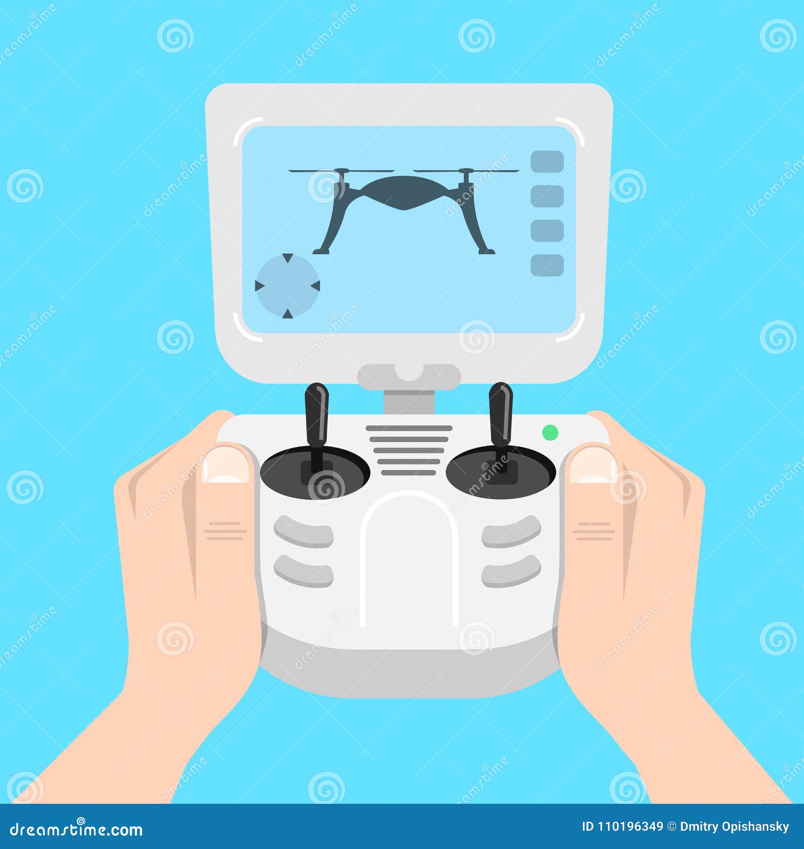 Control panel for drone stock vector. Illustration of blue - 110196349