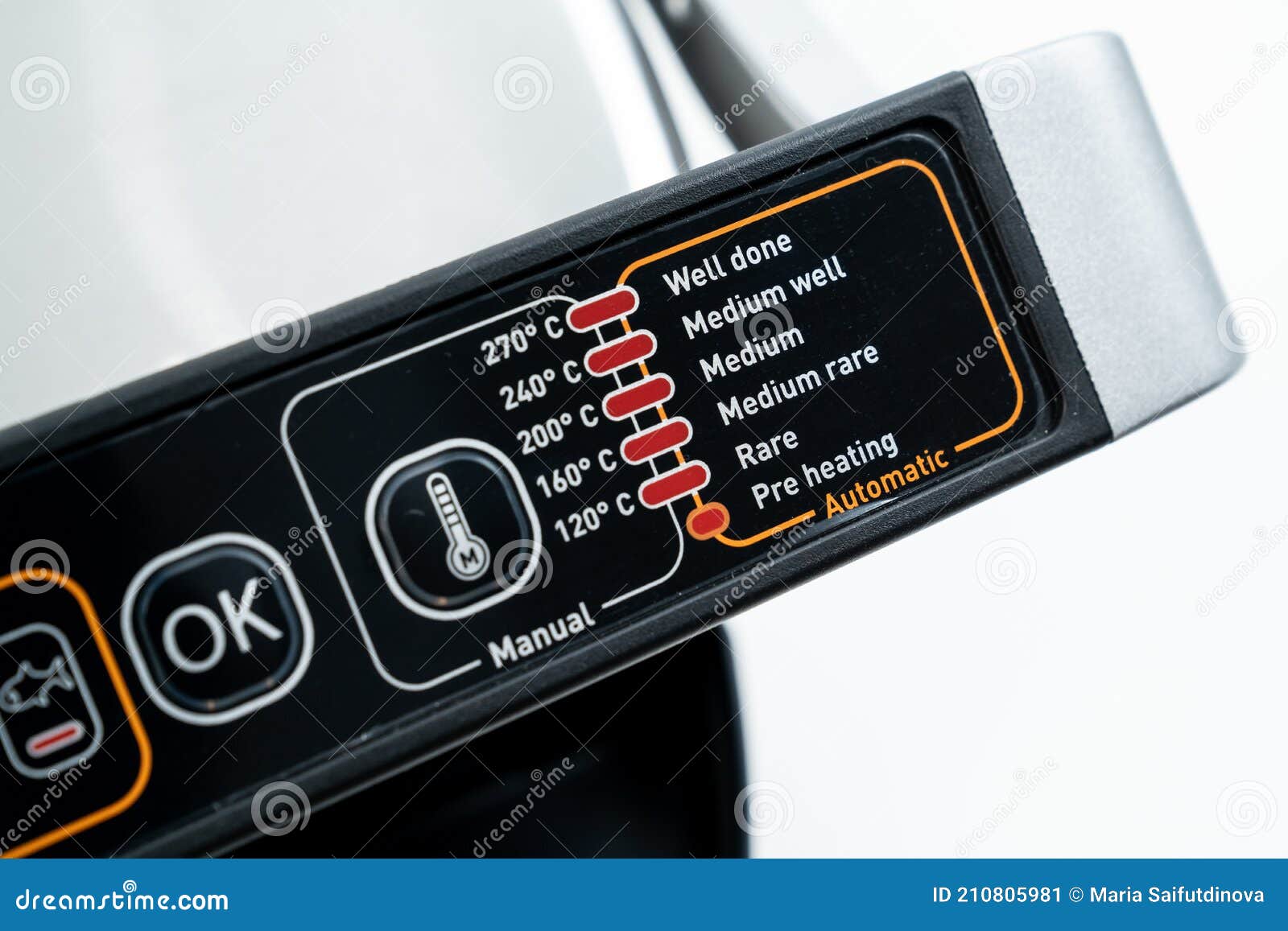Control Panel. Electric Grill with Closed Lid. Stock Image - Image of ...
