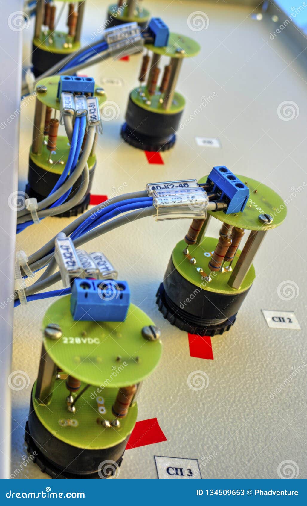 Control Panel with Electrical Switches Stock Image - Image of electric ...