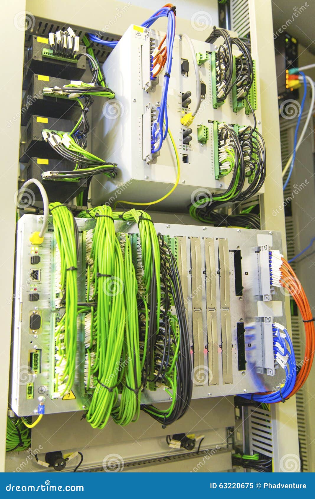 Control Panel with Electronic Devices Stock Image - Image of cables ...