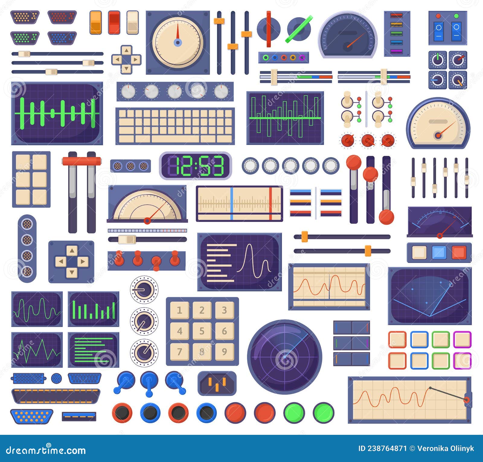 Panel UI Elements Kit Vector Illustration | CartoonDealer.com #198142902 Panel UI Elements Kit Vector Illustration | CartoonDealer.com #198142902