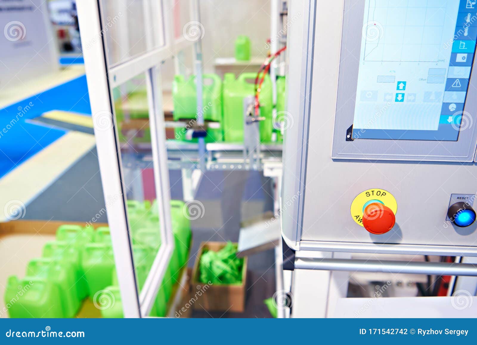 Control Panel on Factory Conveyor Stock Photo - Image of machine ...