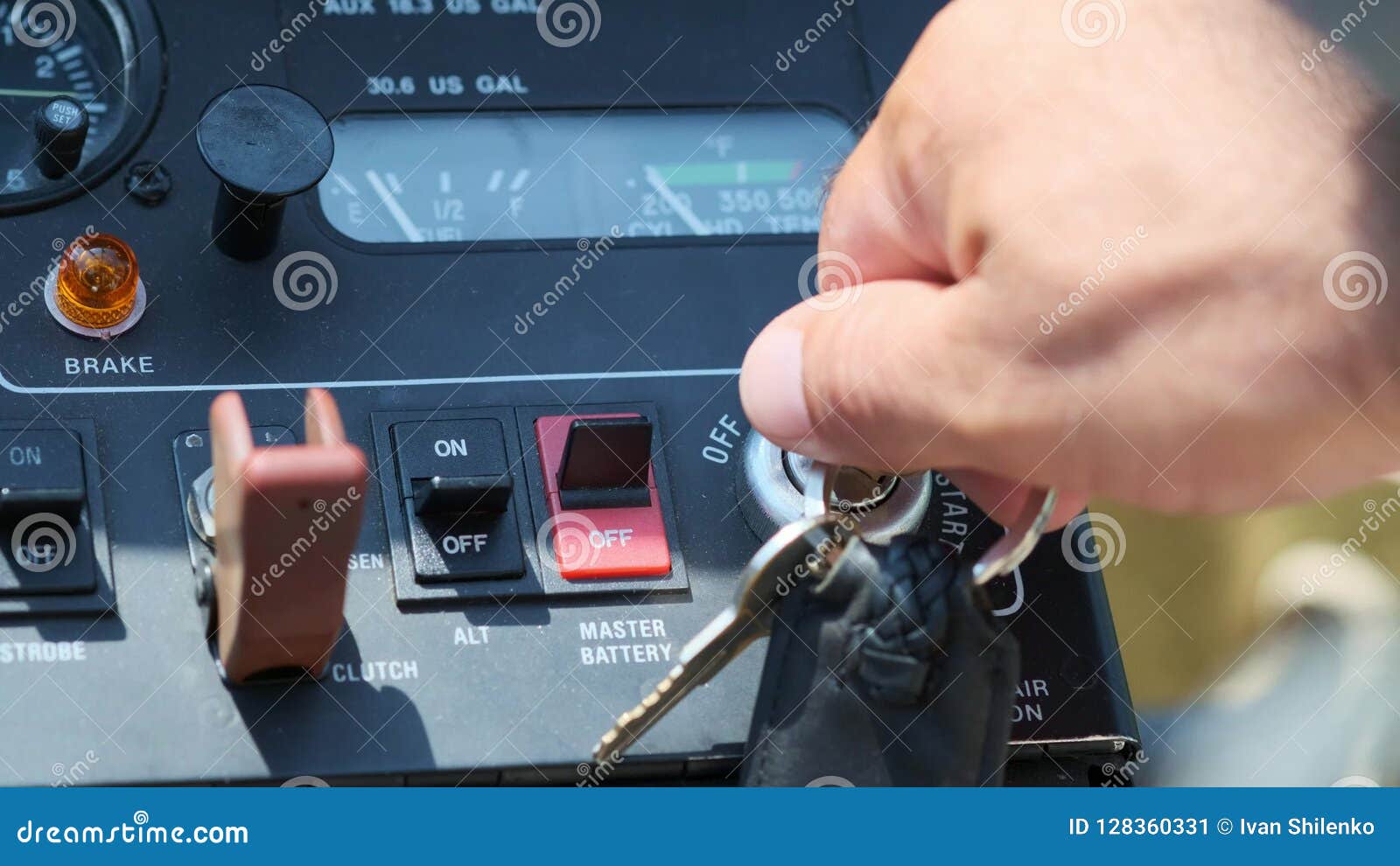 The Control Panel of the Helicopter. Flight Indicators on Aircraft ...