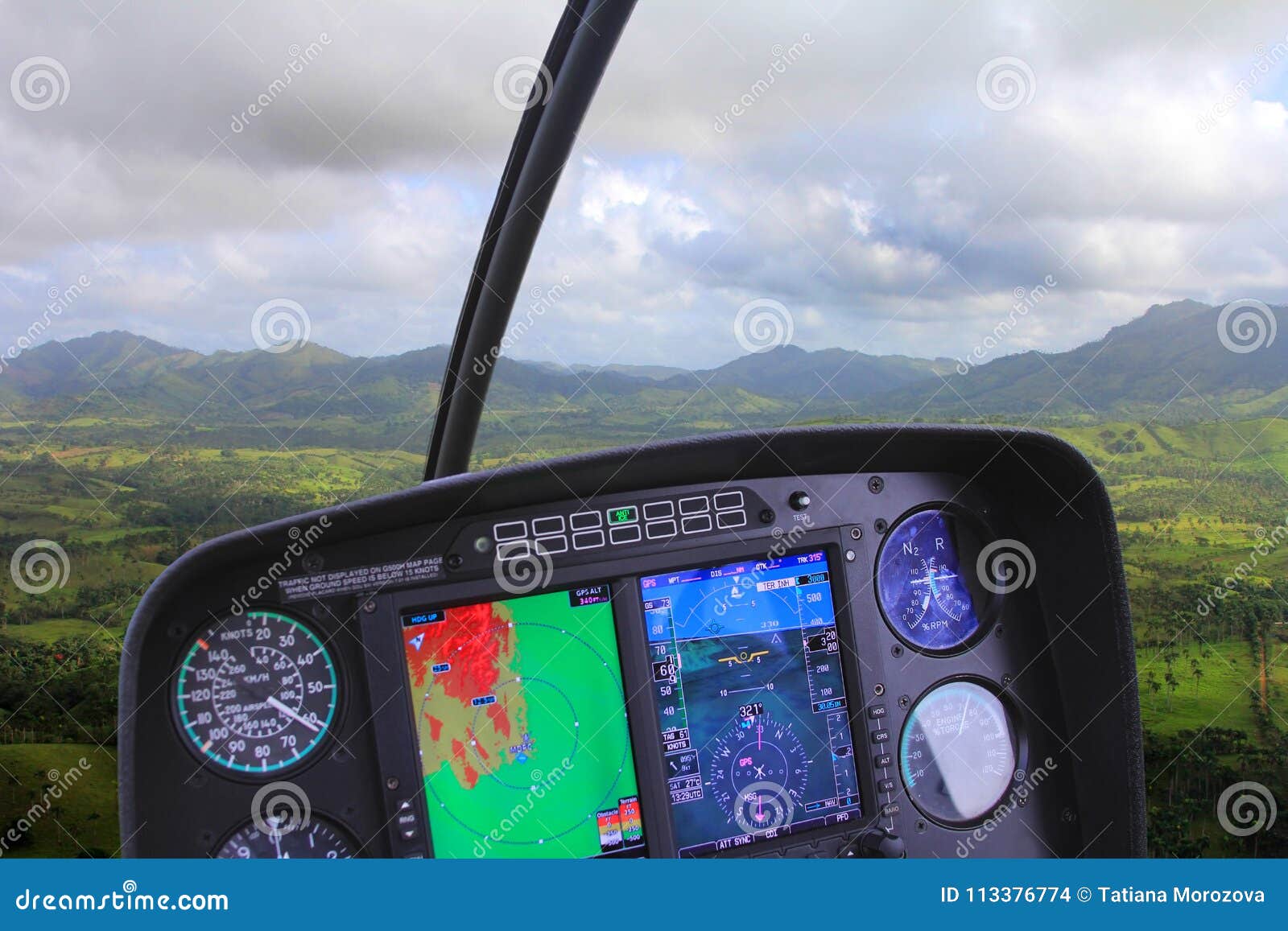 Control Panel in a Helicopter Stock Photo - Image of foreground ...