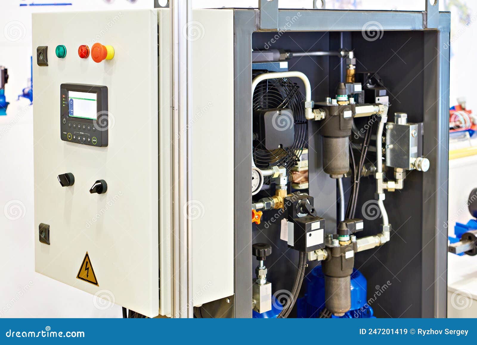 Control Panel Hydraulic Station Stock Image - Image of machine ...