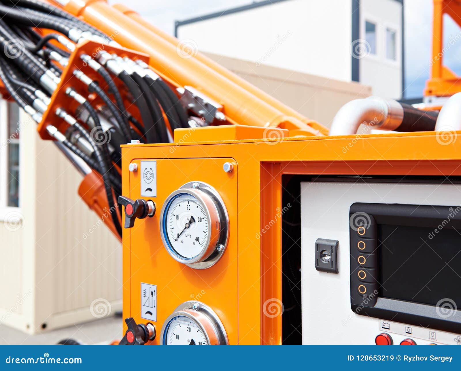 Control Panel Hydraulic System with Manometer Stock Image - Image of ...