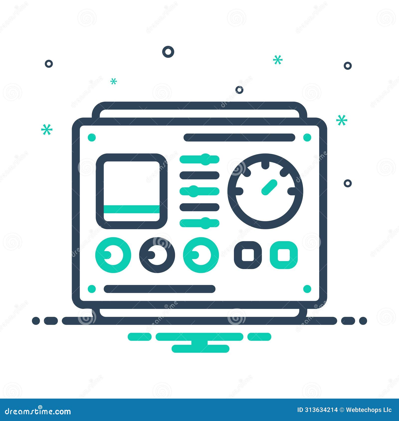 Mix Icon for Control Panel, Control and Electrical Stock Vector ...