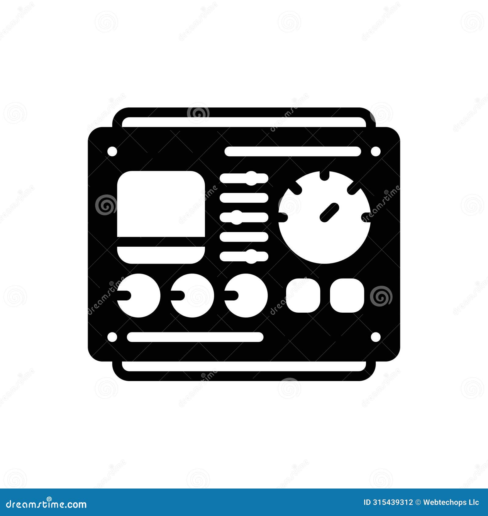 Black Solid Icon for Control Panel, Control and Electronic Stock ...