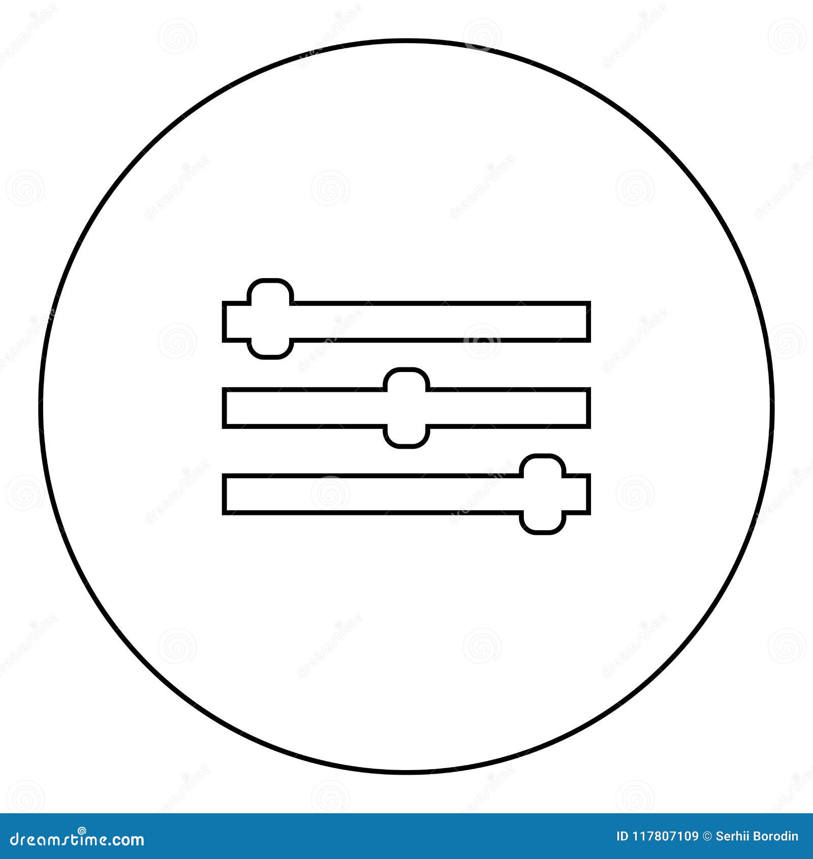 Control Panel Icon Black Color in Circle Stock Vector - Illustration of ...