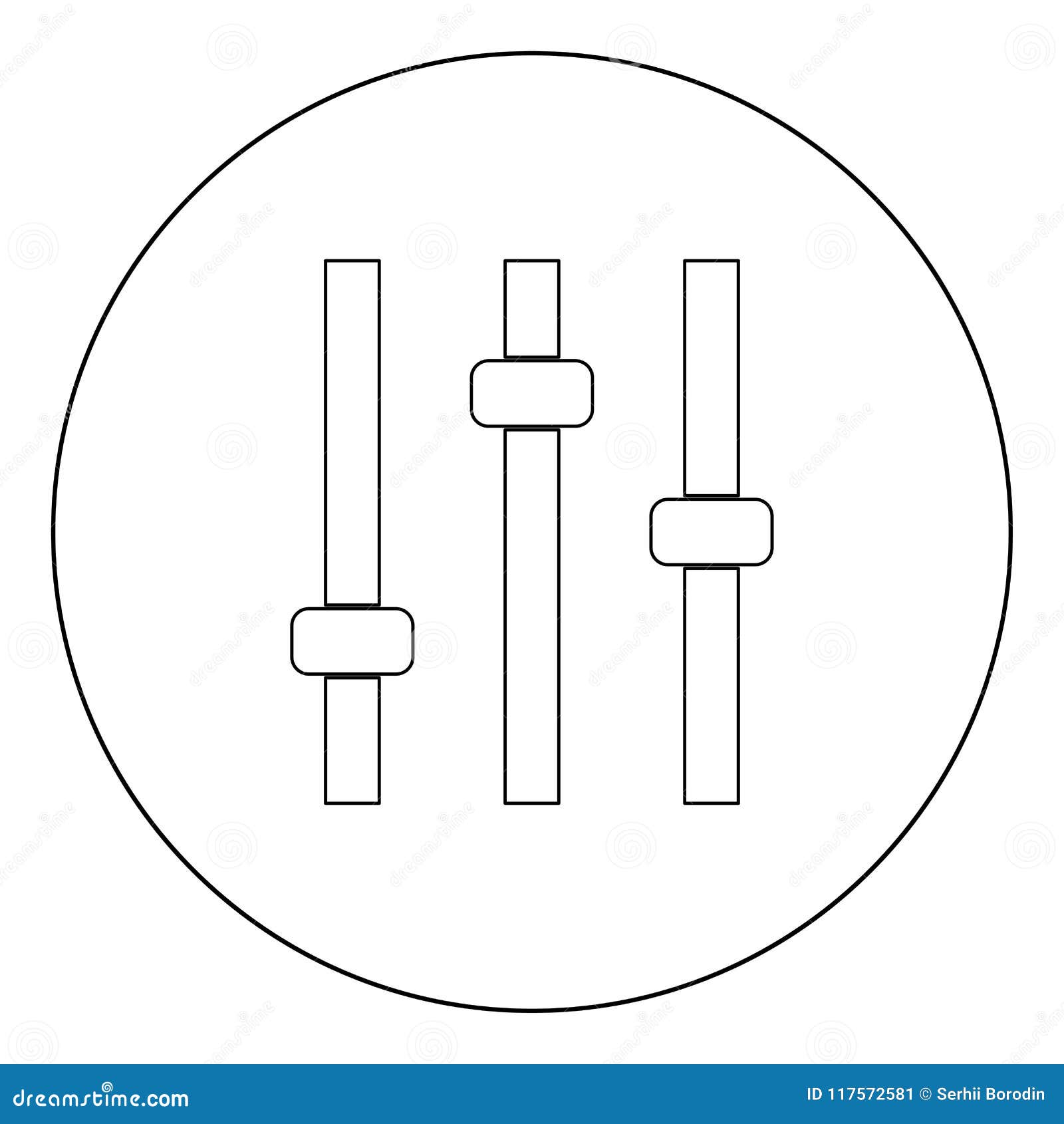 Control Panel Icon Black Color in Circle Stock Vector - Illustration of ...