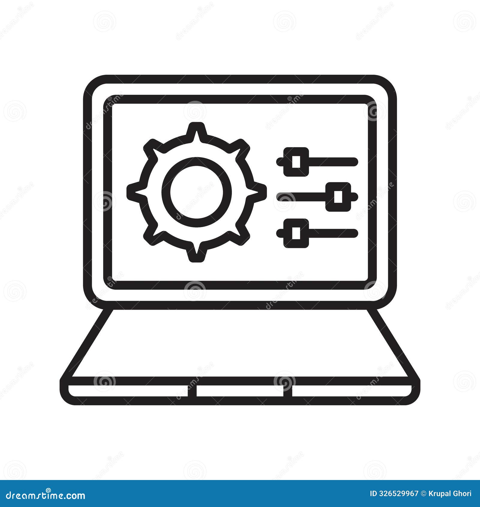 Control Panel Icon Black Line Art Vector Stock Illustration ...