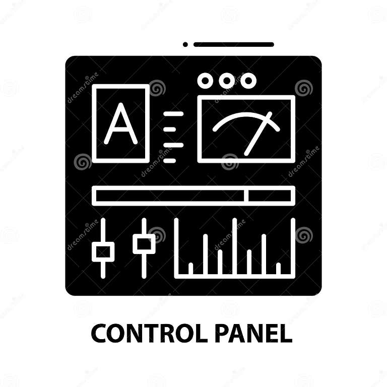 Control Panel Icon, Black Vector Sign with Editable Strokes, Concept ...