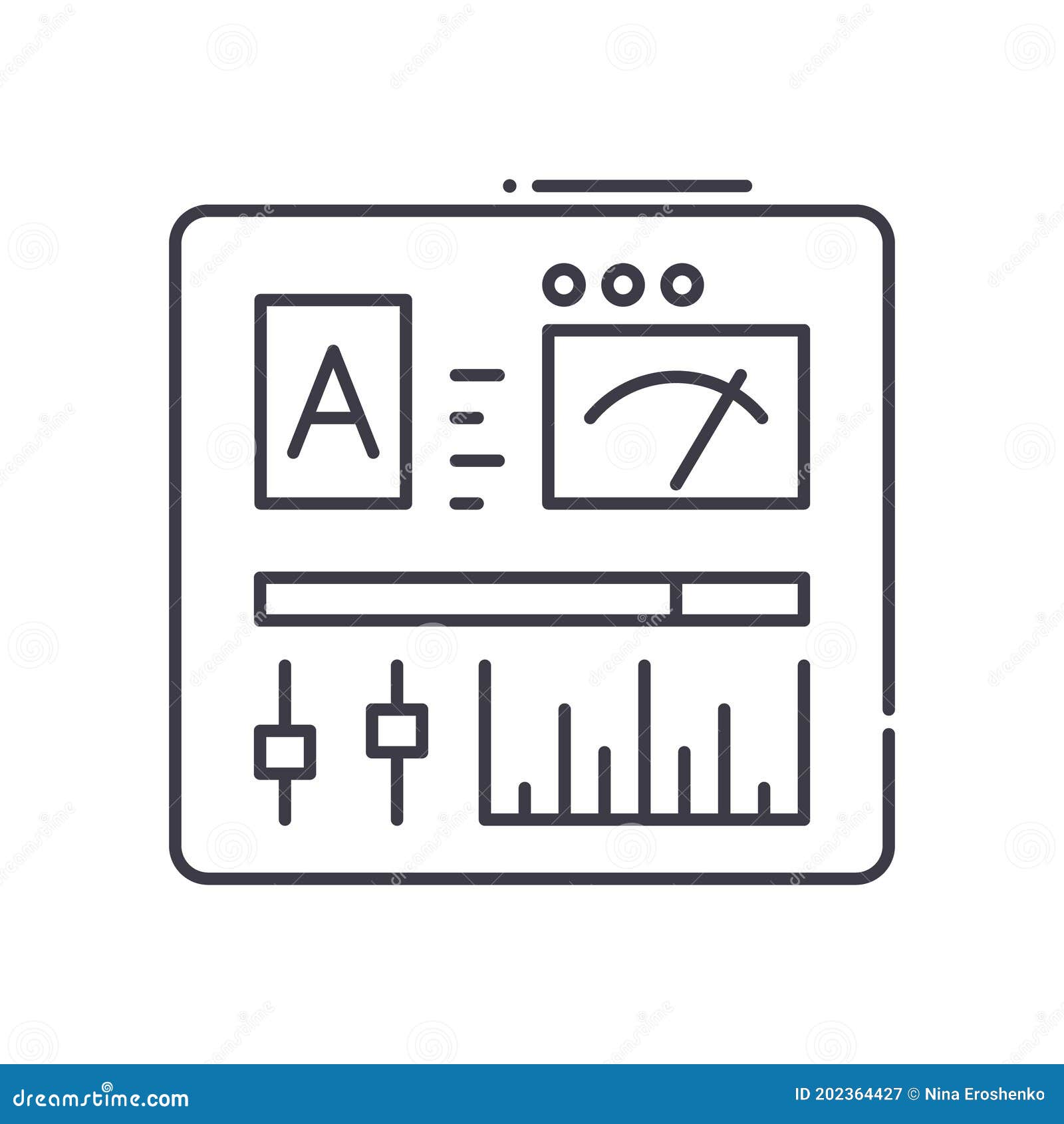 Control Panel Icon, Linear Isolated Illustration, Thin Line , Web ...
