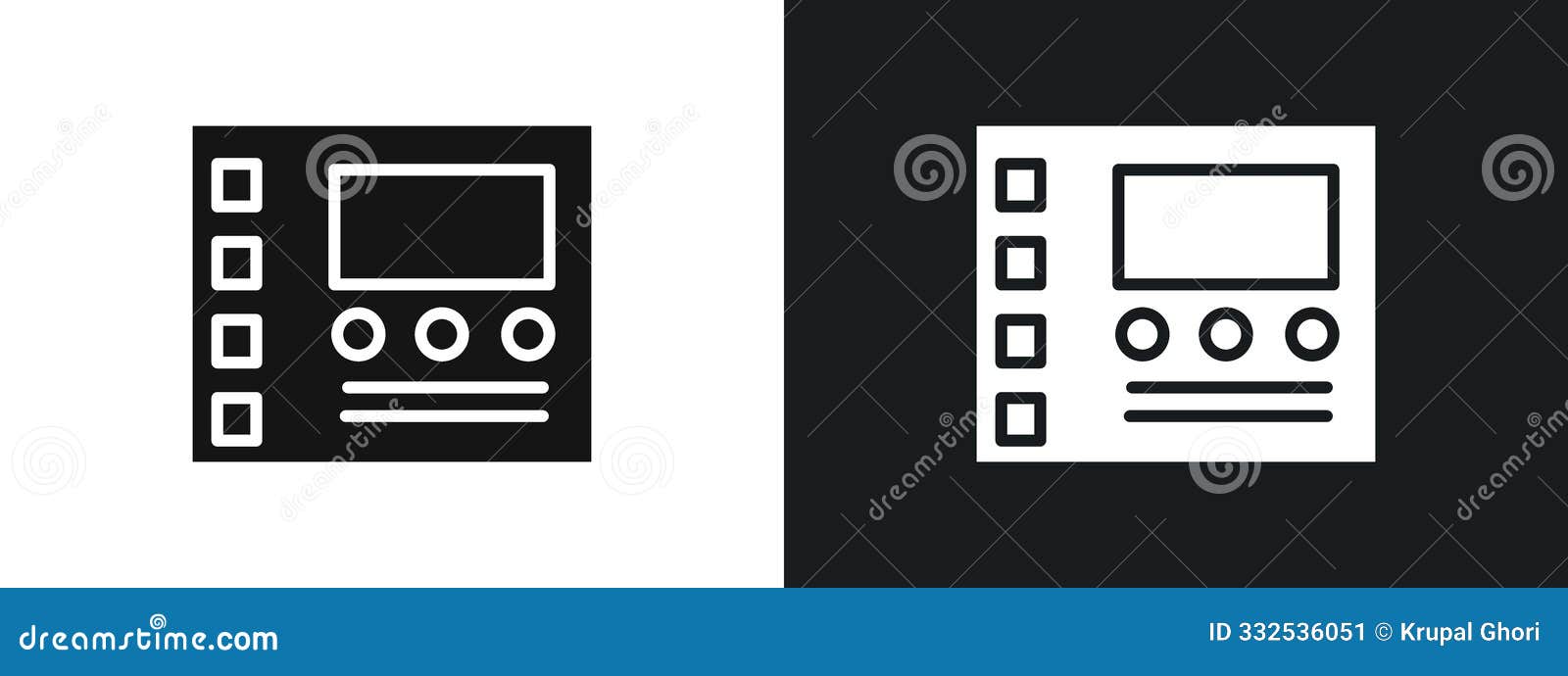 Control Panel Icon Linear Graphics Set Vector in Black Stock Vector ...