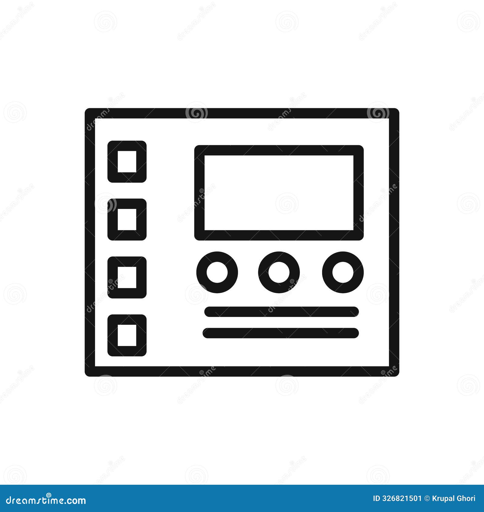 Control Panel Icon Linear Vector Graphics Sign Stock Illustration ...