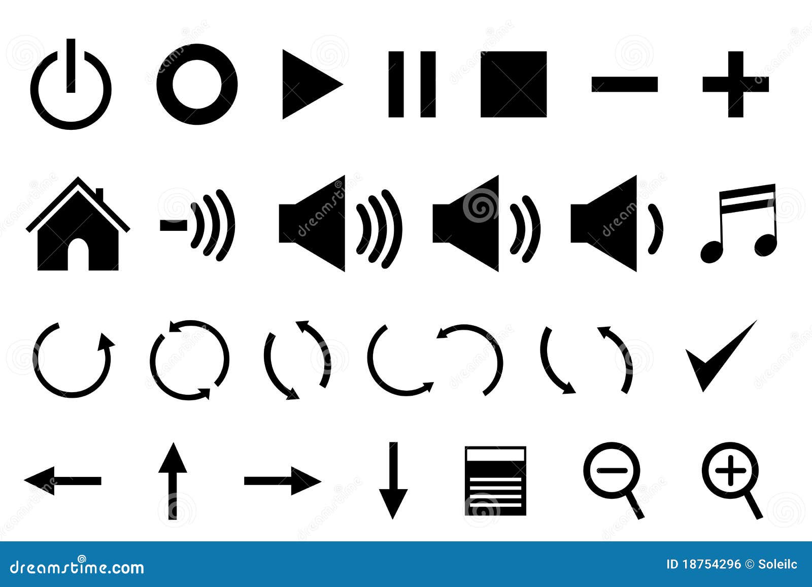 Control panel icons stock vector. Illustration of start - 18754296