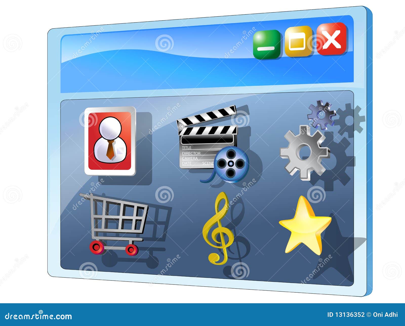 Control Panel Icons Collection Stock Illustration - Illustration of ...