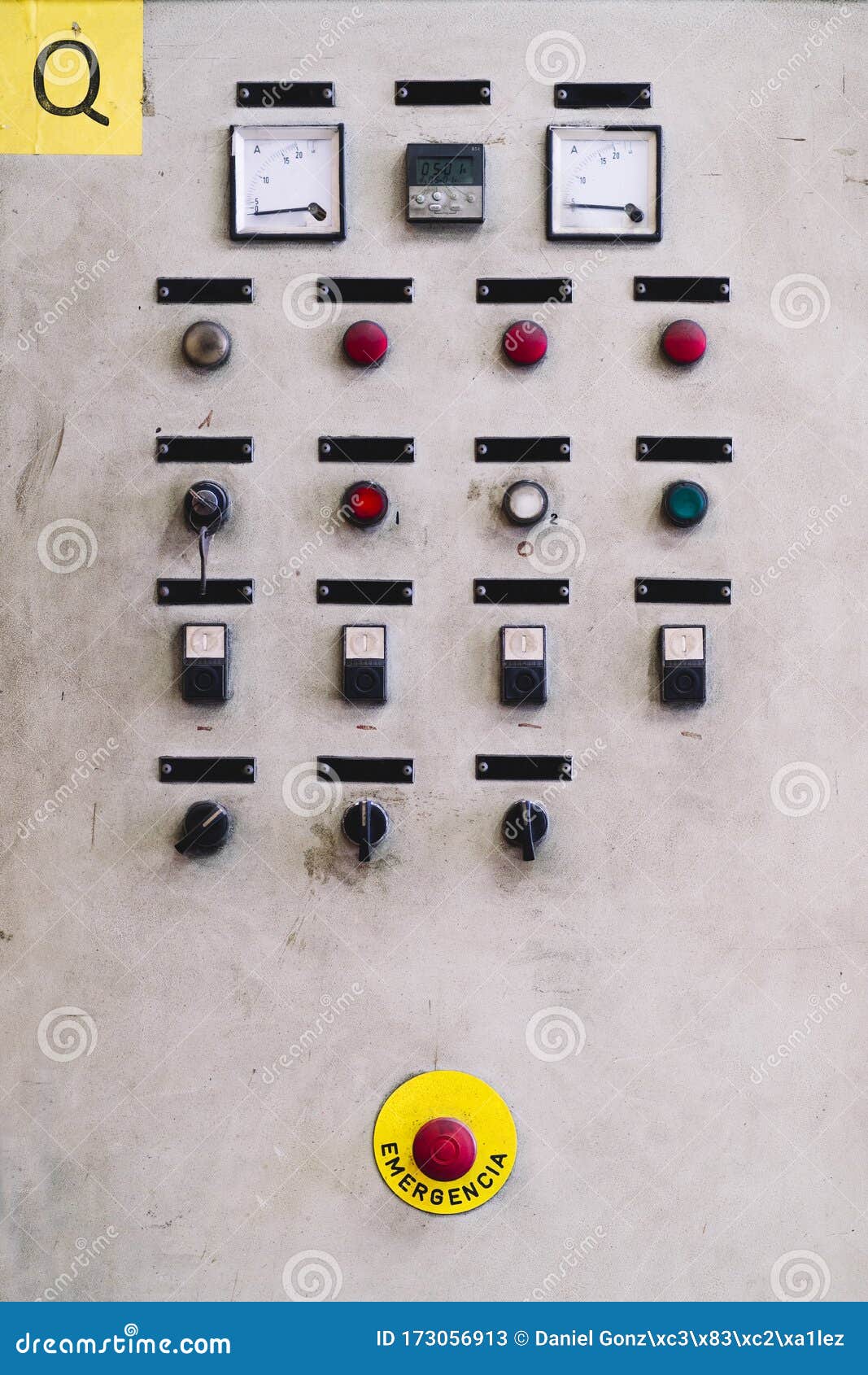 Control Panel Industrial Machine with Buttons Stock Image - Image of ...