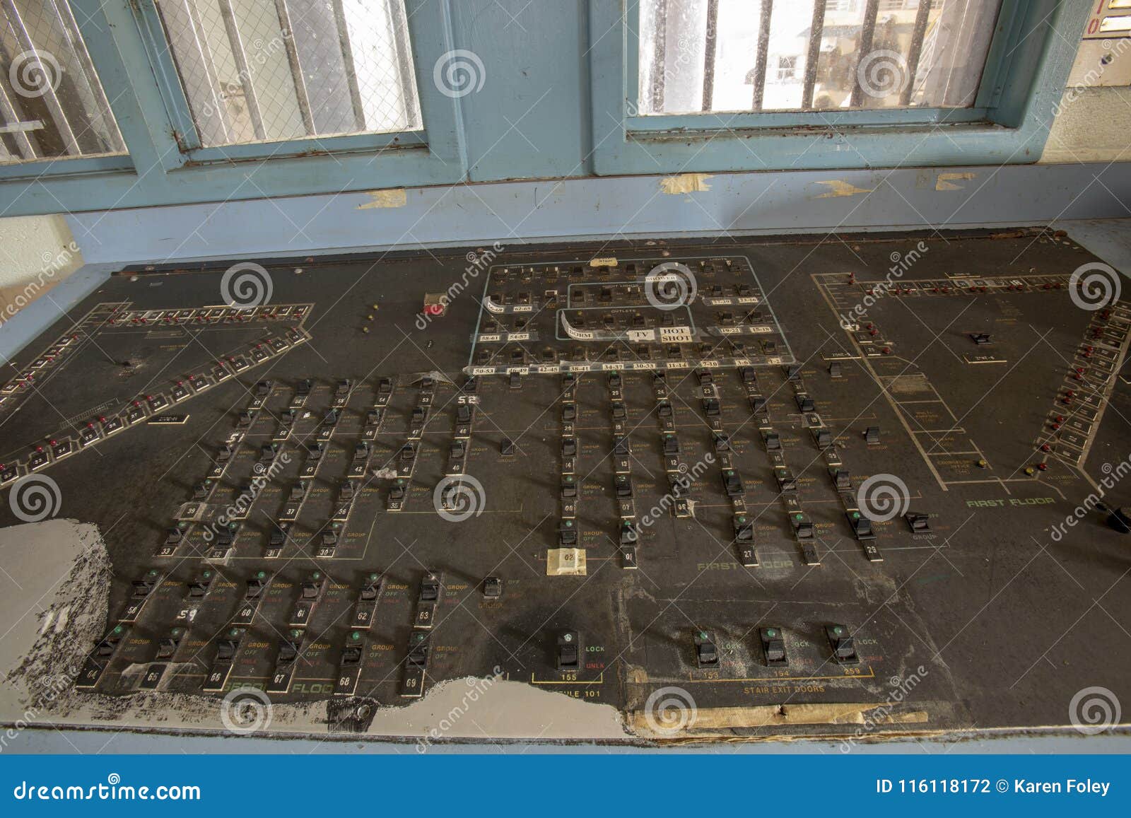 Control Panel Inside Guard Station in Prison Stock Photo - Image of ...