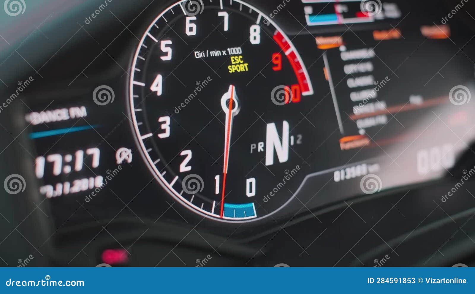 The Control Panel and Instruments of an Expensive Sports Car Stock ...