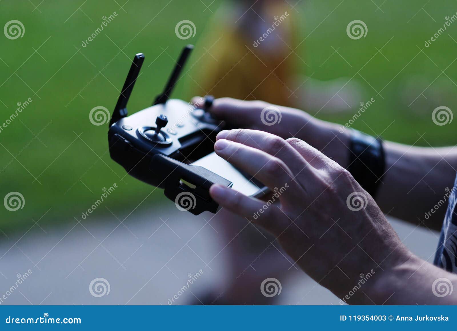 Control Panel with Joystick in Male Hands Stock Image - Image of ...