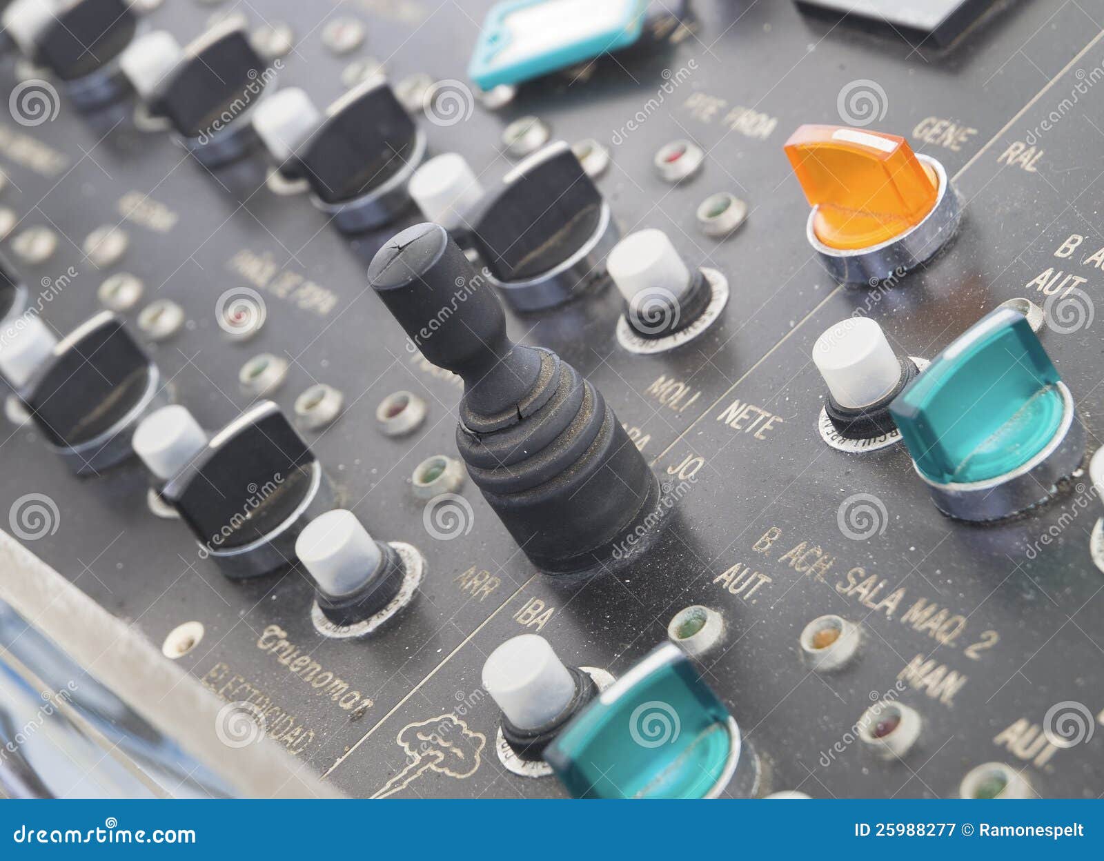 Control Panel with Joystick and Buttons Stock Image - Image of ...